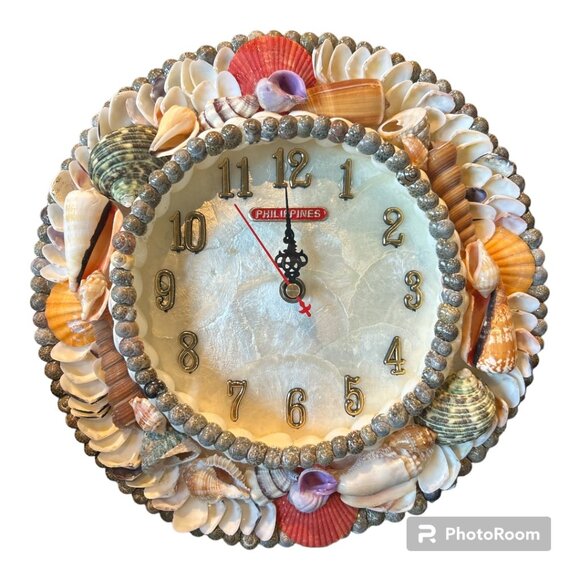 Kultura | Accents | Nwt Handcrafted Seashell Capiz Wall Clock From The ...